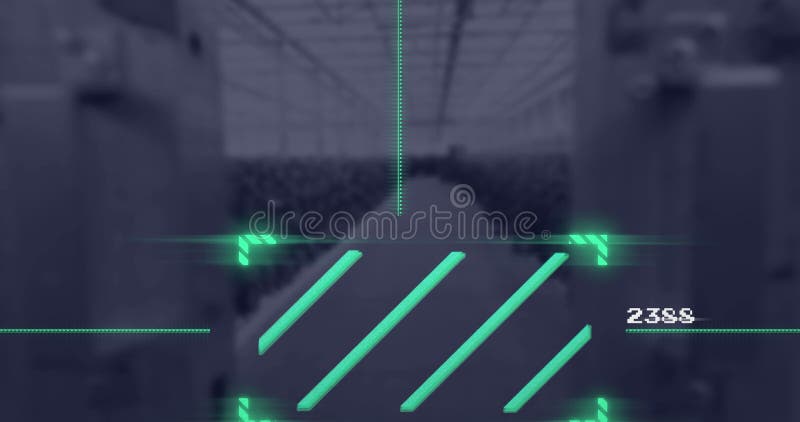 Animation of Green Scanner Scanning Against Empty Office Stock Video ...