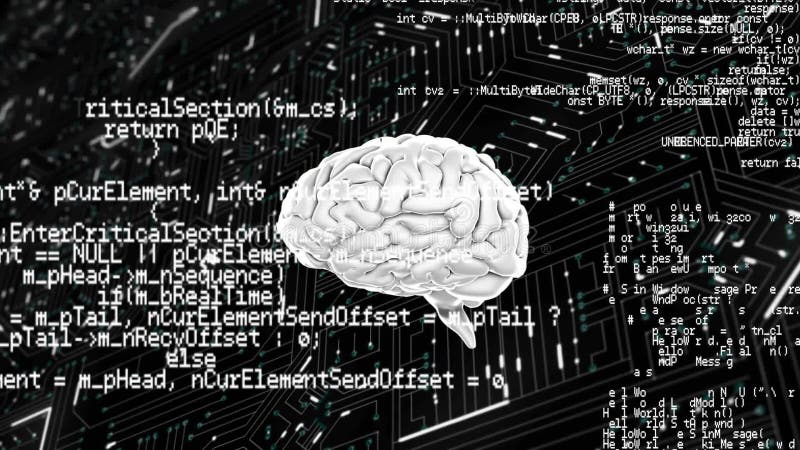 Grey Brain Rotating on Computer Circuit Board Stock Footage - Video of ...