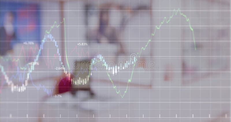 Animation of Grid Pattern with Multiple Line Graphs Showing Business ...