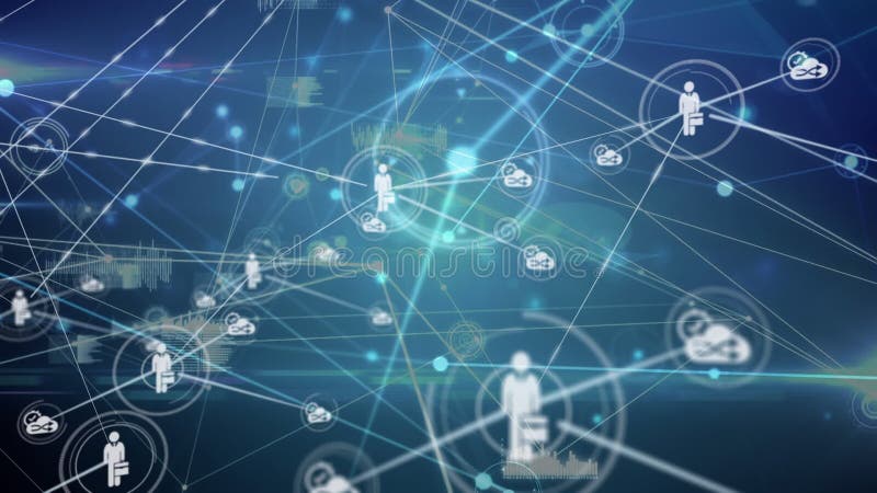 Animation of Growing Network of Business People and Cloud Computing ...