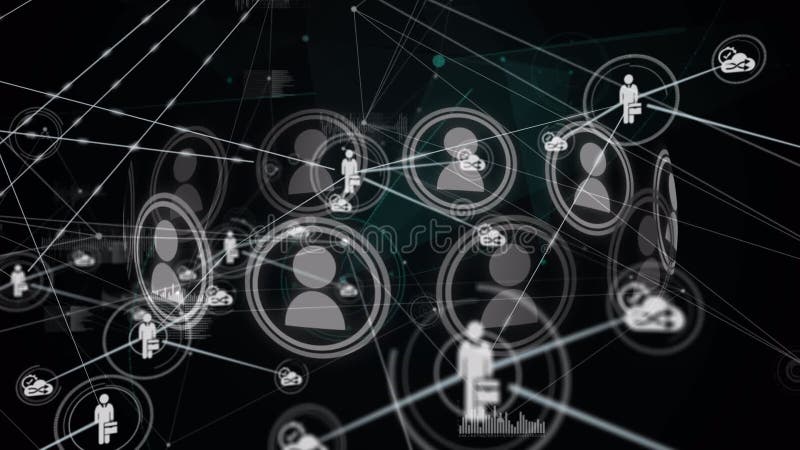 Animation of Growing Network of Business People and Cloud Computing ...