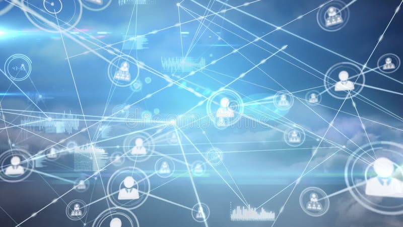 Animation of Growing Network of People Icons Transferring Data on ...