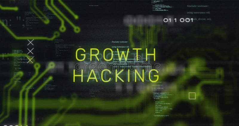 Animation of Growth Hacking Text Over Data Processing Stock Footage - Video of world, symbol ...