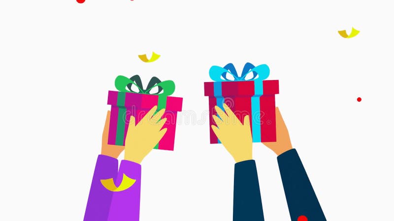 Animation of a Hand Appearing from Below while Holding a Gift Box Stock ...