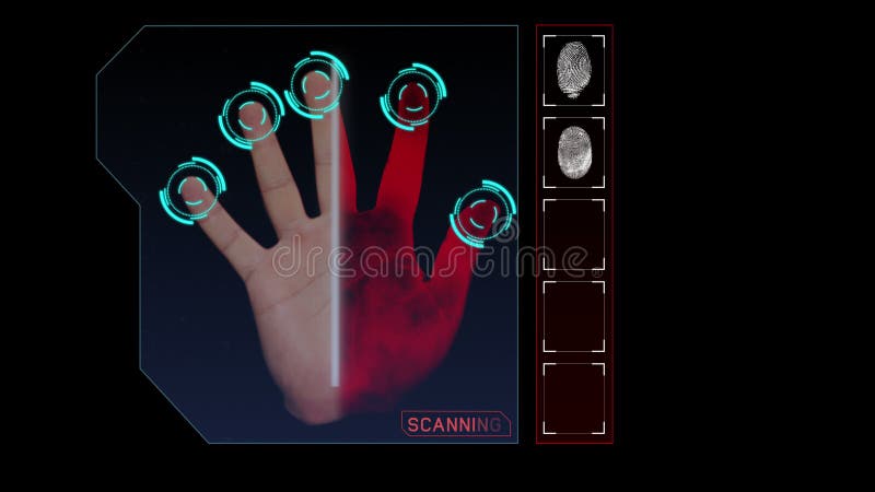 Animation of a Hand Scanning for Security or Identification Stock ...