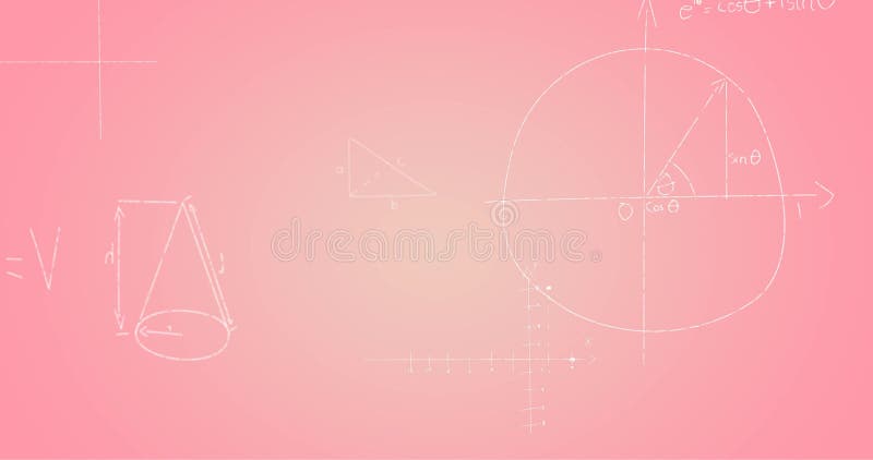 Animation of Hand Written Mathematical Formulae Over Pink Background ...