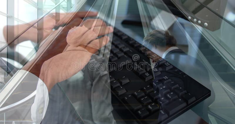 Animation of Hands Using Computer Over Diverse Business People in ...