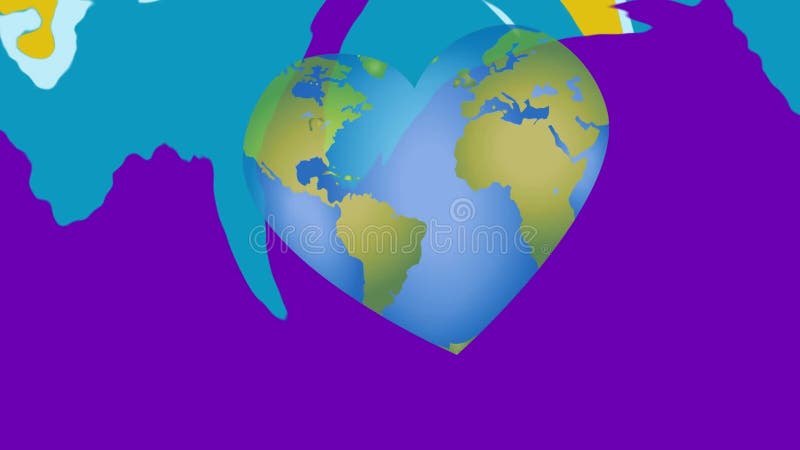 Heart Shape with World Map stock illustration. Illustration of ...