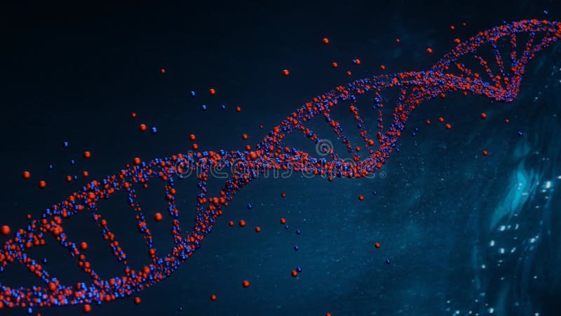Animation of the Helical Structure of Red and Blue Colored Alien DNA ...