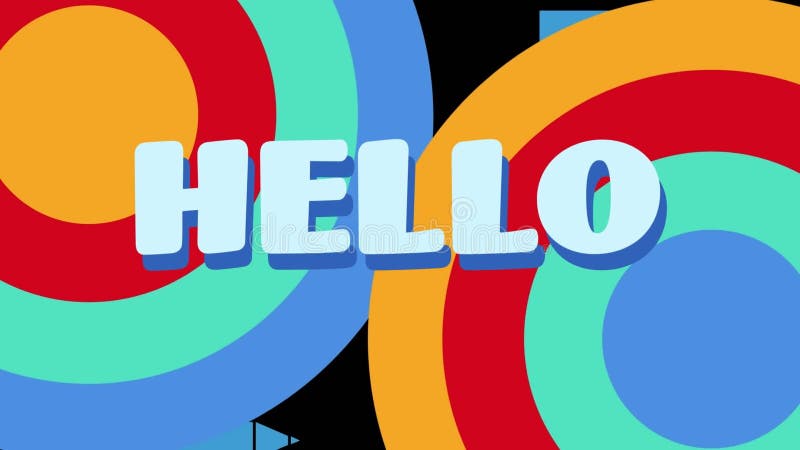 Animation of Hello Text Over Abstract Shapes Background Stock Footage ...