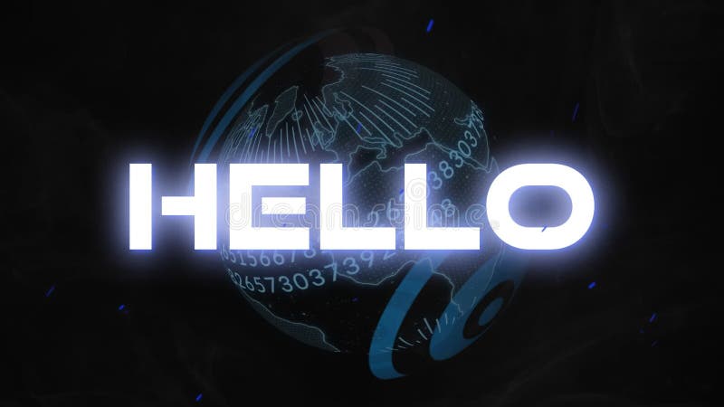 Animation of Hello Text Over Globe on Dark Background Stock Footage ...