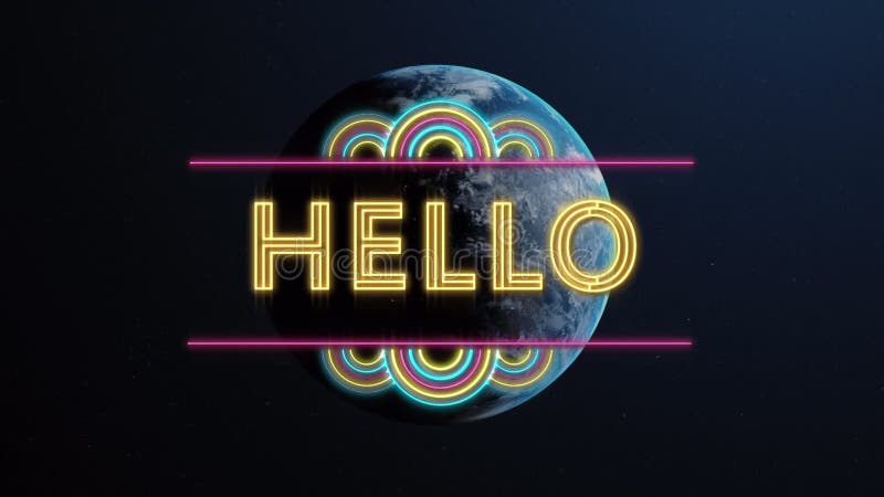 Animation of Hello Text Over Globe on Dark Background Stock Video ...