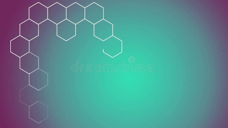 Animation of Hexagonal Pattern Design Against Copy Space on Purple ...
