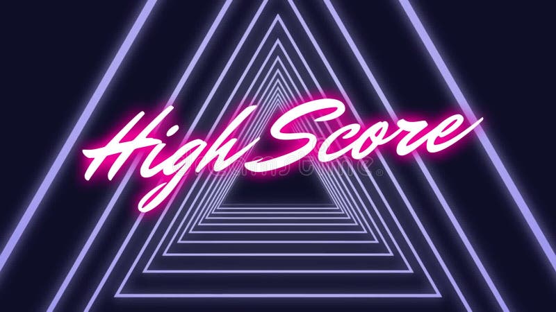 Animation of High Score Text Banner Over Triangular Shapes in Seamless ...