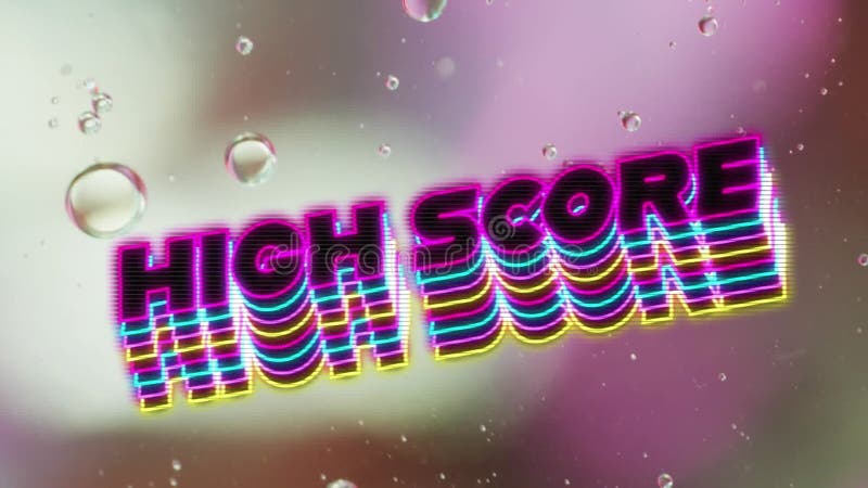 Animation of High Score Text Banner Over Round Scanner and Molecular ...