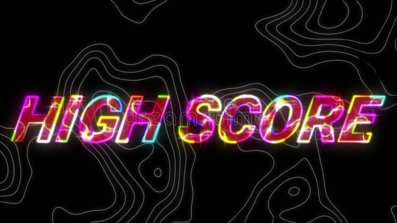 Animation of High Score Text Over Neon Pattern Background Stock Footage ...