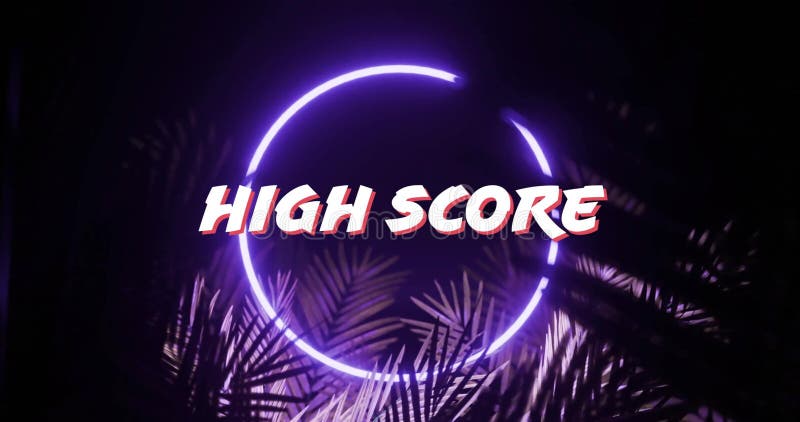 Animation of High Score Text Over Neon Pattern Stock Video - Video of ...