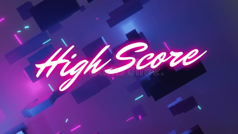 Animation of High Score Text Over Purple Background Stock Footage ...