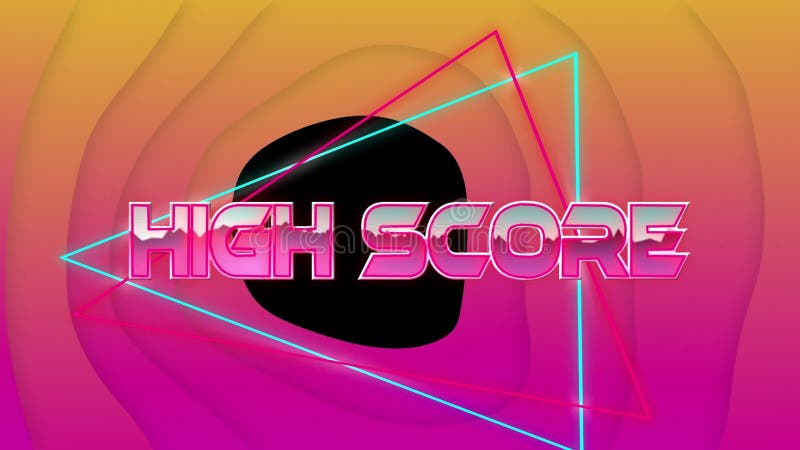 Animation of High Score Text Over Shapes Stock Footage - Video of ...
