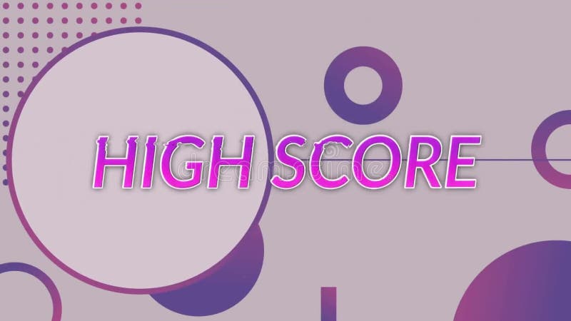 Animation of High Score Text and Pattern on Purple Background Stock ...