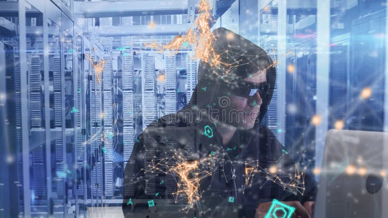 Hooded Computer Hacker with Laptop Icon Animation Stock Video - Video of fraud, anonymous: 239567897