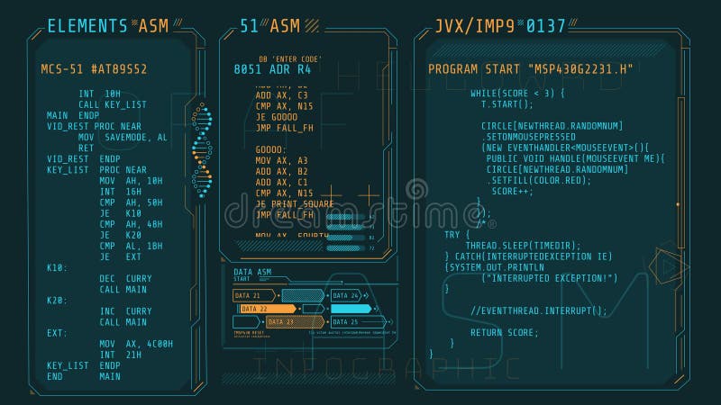 Animation of the Coding in Windows HUD Interface. Stock Footage - Video of computer, lines ...