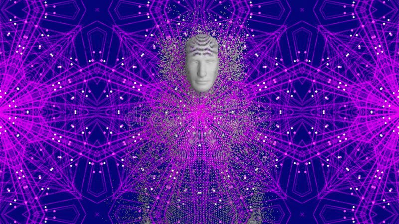 Animation of Human Body Formed with Exploding Particles Over Purple ...