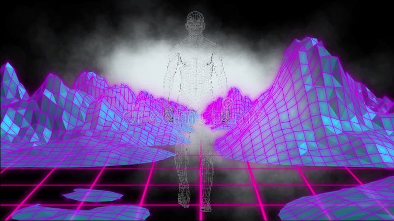 Animation of Human Body Model Walking Over Grid Network Against ...
