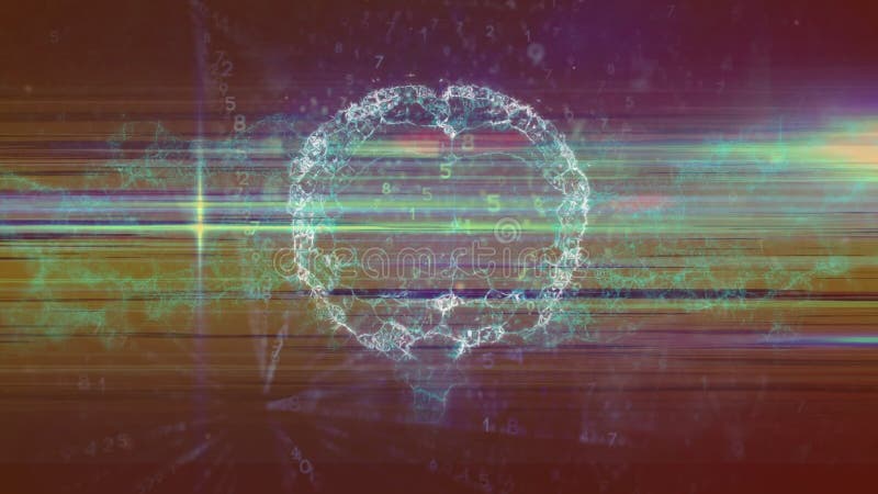 Animation of Human Brain and Dan Strand Spinning Data Processing Stock ...