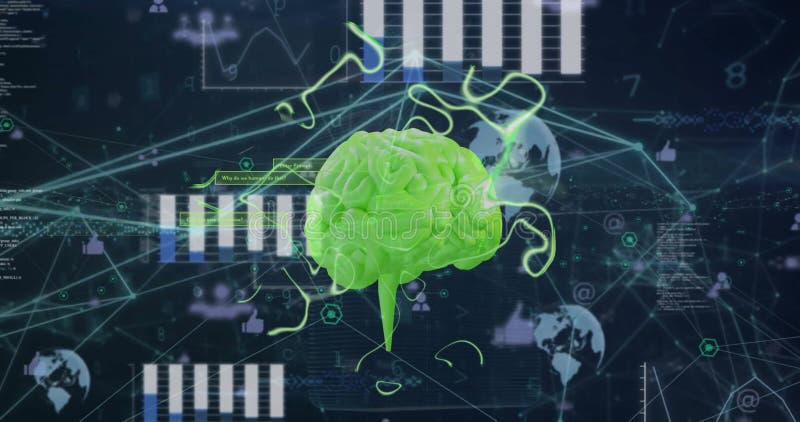 Animation of Human Brain and Data Processing Stock Video - Video of ...