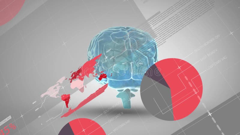 Animation of Human Brain and Data Processing Over Grid Stock Footage ... Animation of Human Brain and Data Processing Over Grid Stock Footage ...