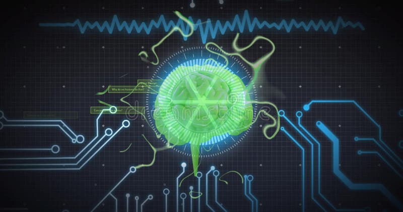 Animation of Human Brain, Data Processing and Statistics Over Globe ...