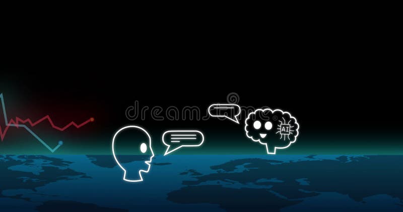 Animation of Human and Brain Icons Exchanging Messages on School Data ...