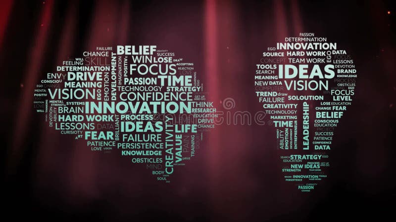 Animation of Human Brain and Lightbulb Formed with Innovation and Ideas ...