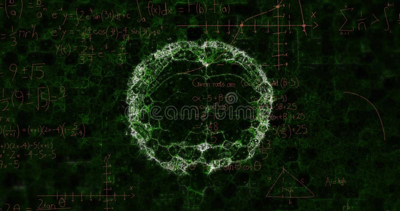 Animation of Geometry and Math Formulas on Pink Background Stock ...