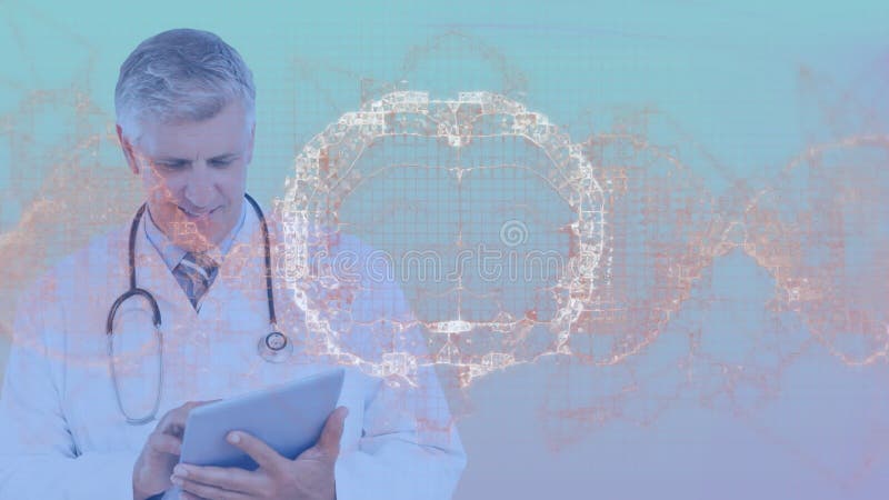 Animation of Human Brain Spinning Over Red Game and Working in Office ...