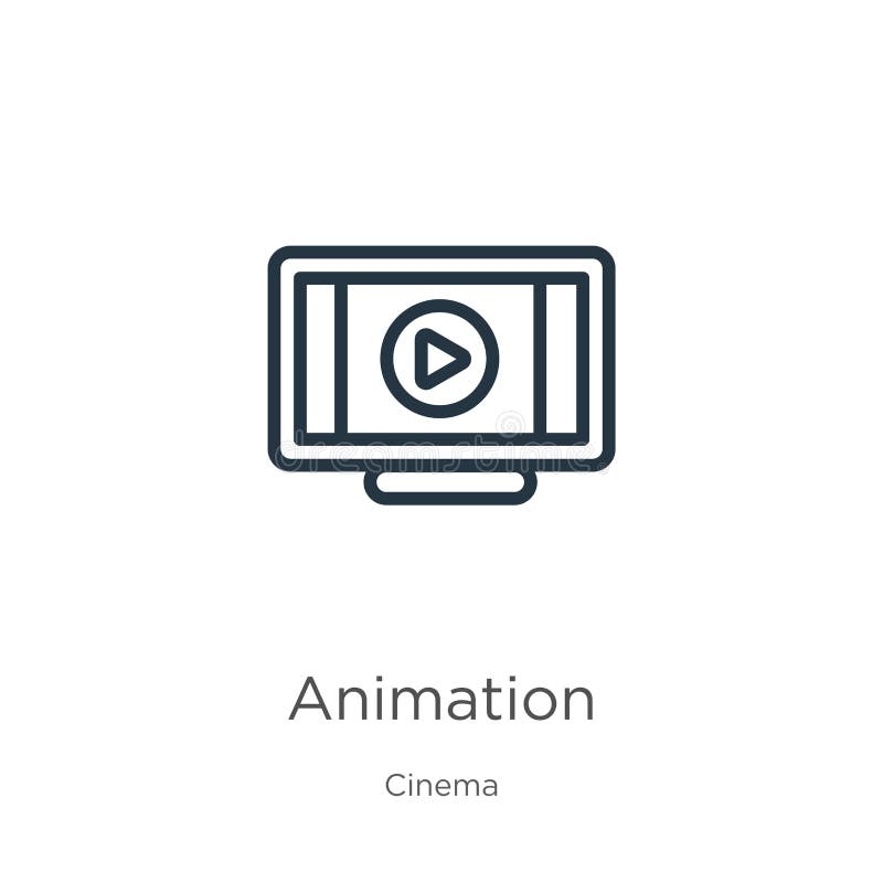 Animation Icon Thin Linear Animation Outline Icon Isolated On White Background From Cinema