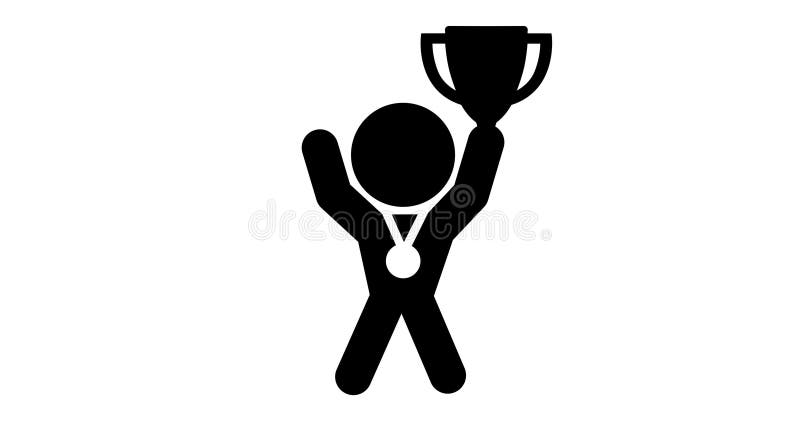 Animation of Icon Winner with Trophy Stock Footage - Video of idea ...