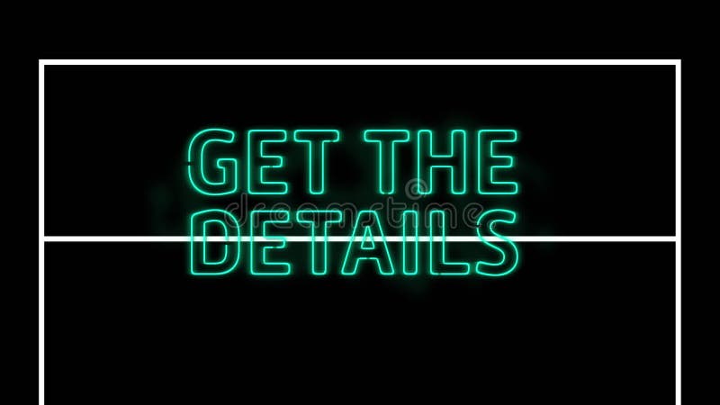 Animation of Illuminated Get the Details Text with White Rectangle ...