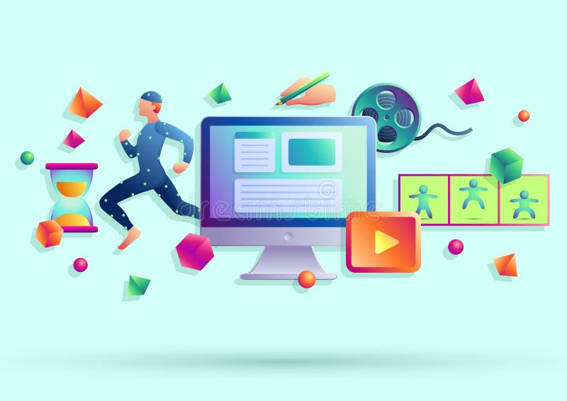 Animation Illustration stock vector. Illustration of shapes - 45078243