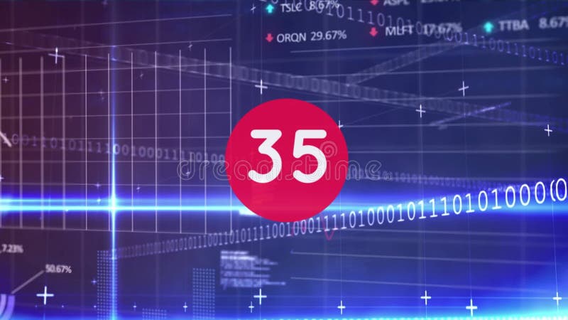 Animation of Increasing Numbers Over Graph with Data and Data ...