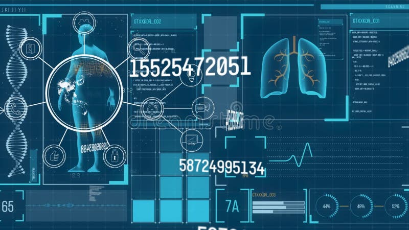 Animation of Increasing Numbers Over Diverse Data Processing on Black ...