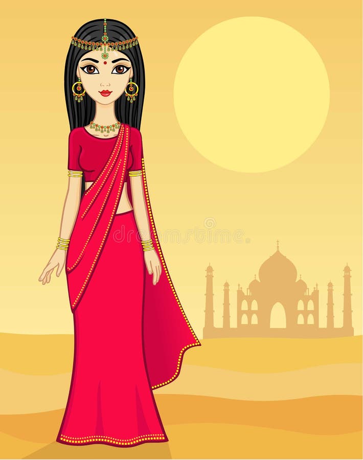 Animation Indian princess stock vector. Illustration of culture - 50250065