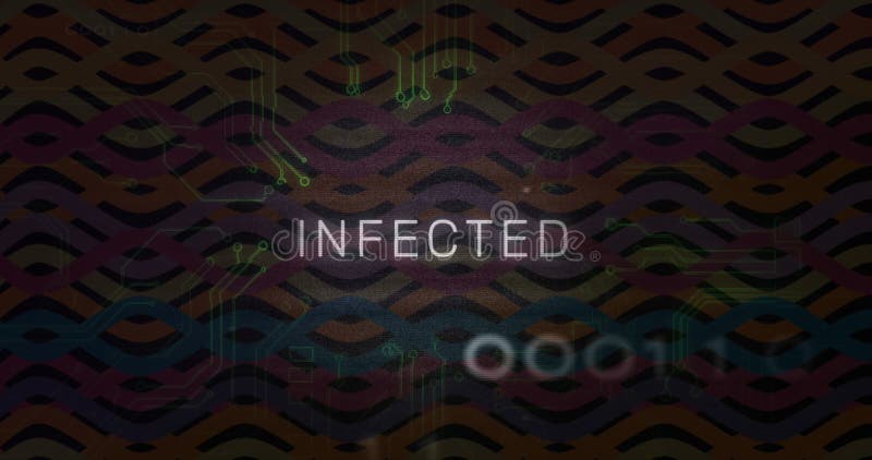Animation Of Infected Text Binary Codes Multicolored Abstract Pattern