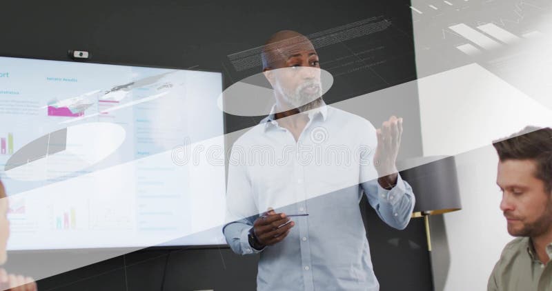 Animation of Infographic Interface and Diverse Manager Explaining ...