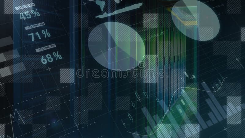 Animation of Infographic Interface Moving Over Abstract Background ...