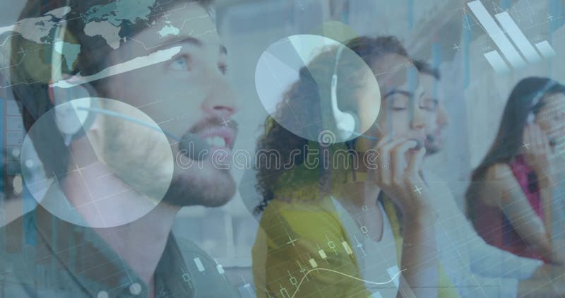 Animation of Infographic Interface Over Diverse Customer ...