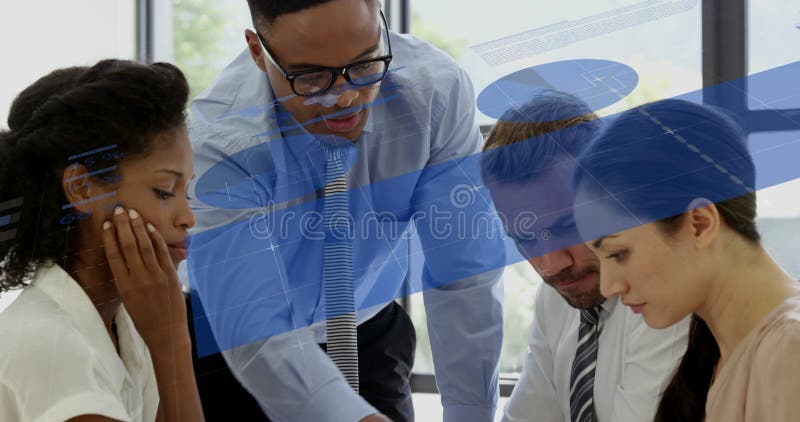 Animation of Infographic Interface Over Diverse Manager Explaining ...