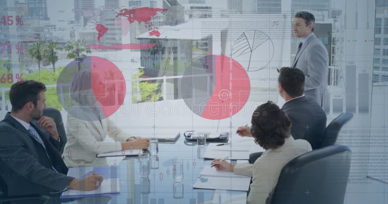 Animation of Infographic Interface Over Diverse Manager Explaining ...