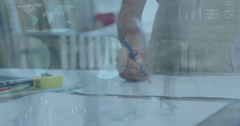 Animation of Infographic Interface, Time Lapse of People, Caucasian ...